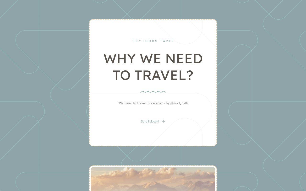 Why we need to travel?